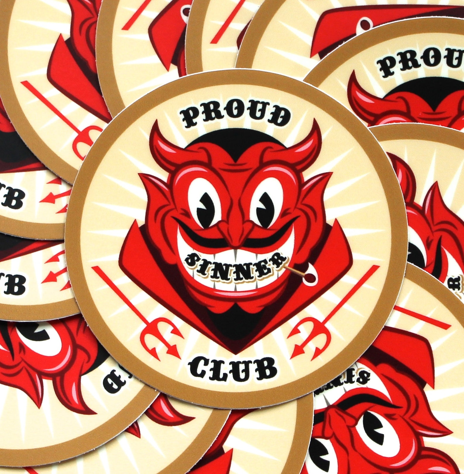 Proud Sinner Club Old Timey Devil Face Vinyl Sticker Retro - Etsy