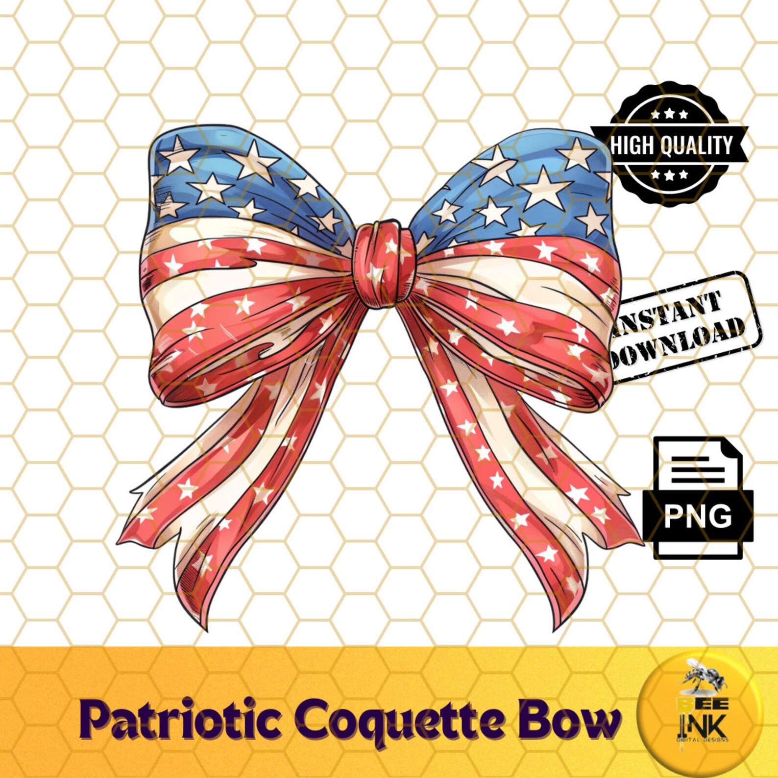Patriotic Coquette Bow | Patriotic Coquette Bows PNG | Patriotic Bow ...