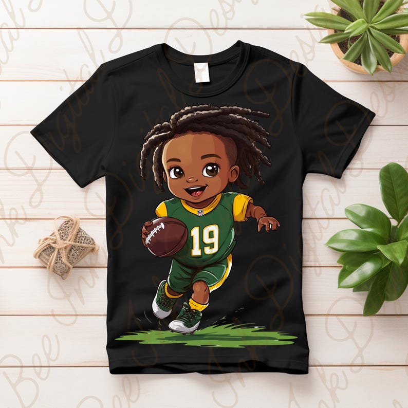Football Player Clipart | Cute African American Boy With Dreadlocks ...