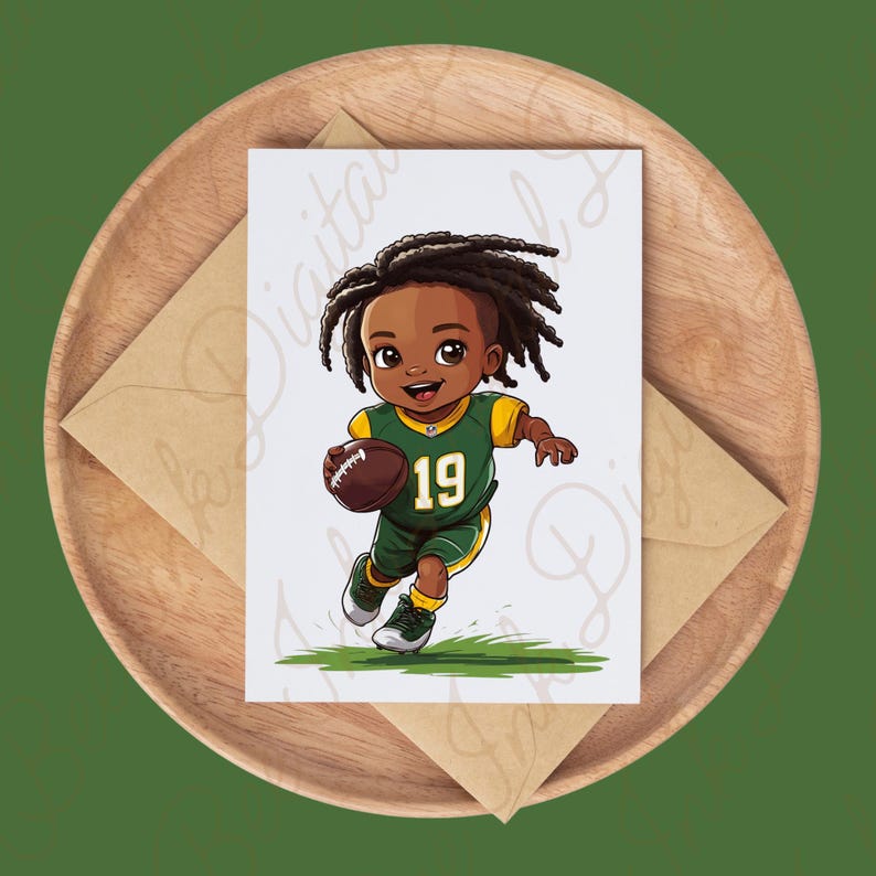 Football Player Clipart | Cute African American Boy With Dreadlocks ...