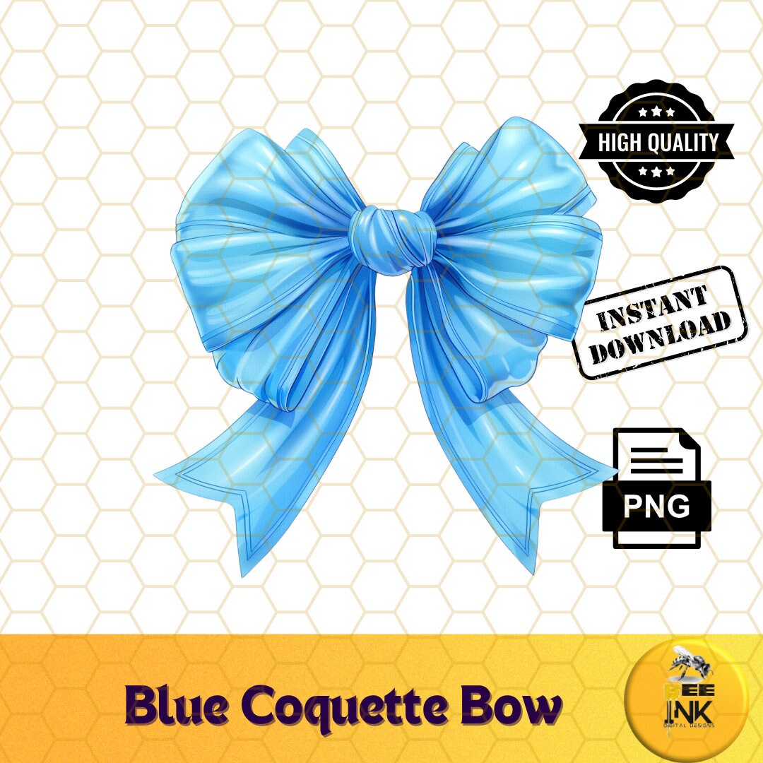 Pretty Blue Coquette Bow | Feminine Blue Coquette Bow | Whimsical Blue ...
