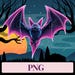Neon Glow Bat Digital Art for Halloween Spooky Cute Printable Wall Art ...