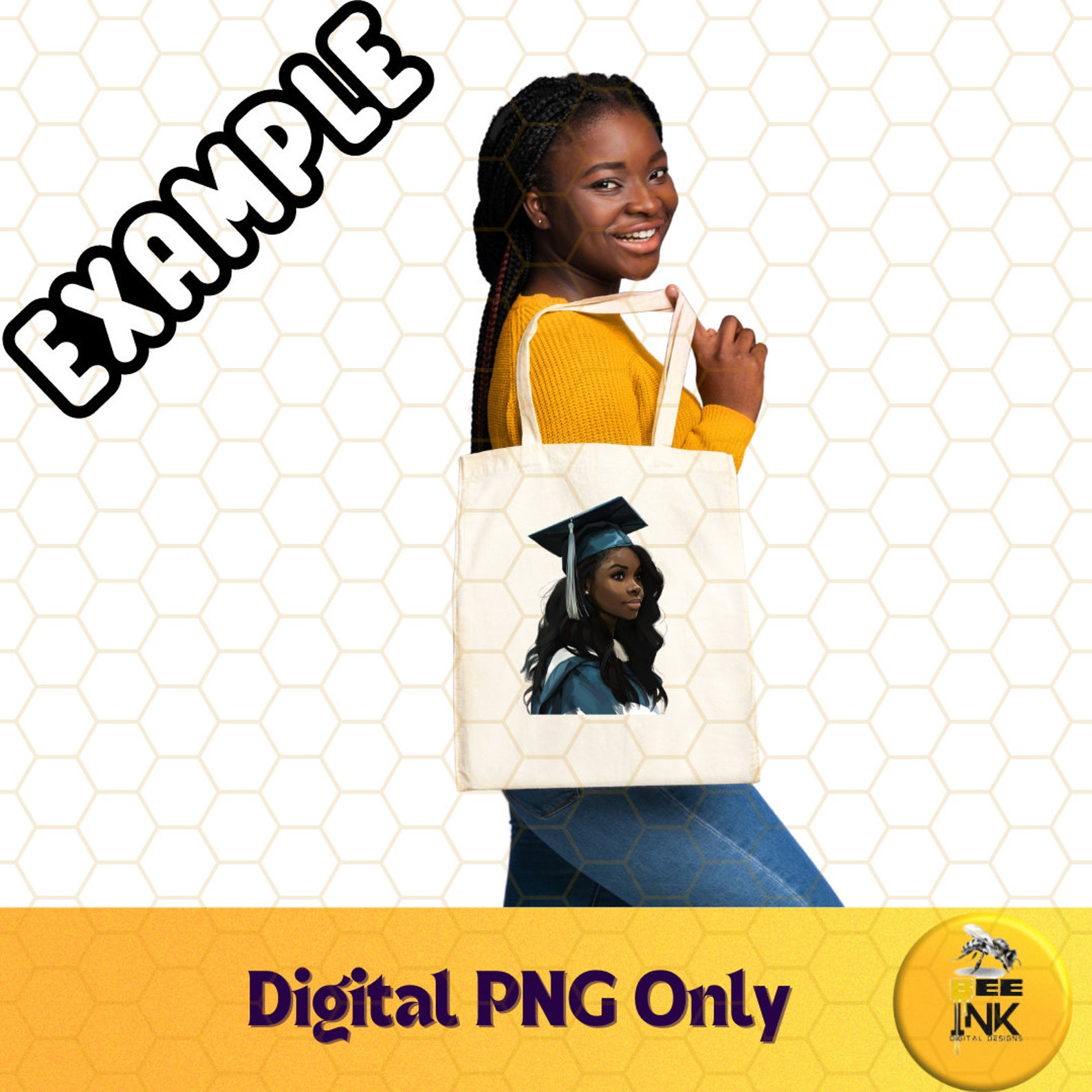 Watercolor Black Woman's Graduation PNG | Black Woman Graduate PNG ...