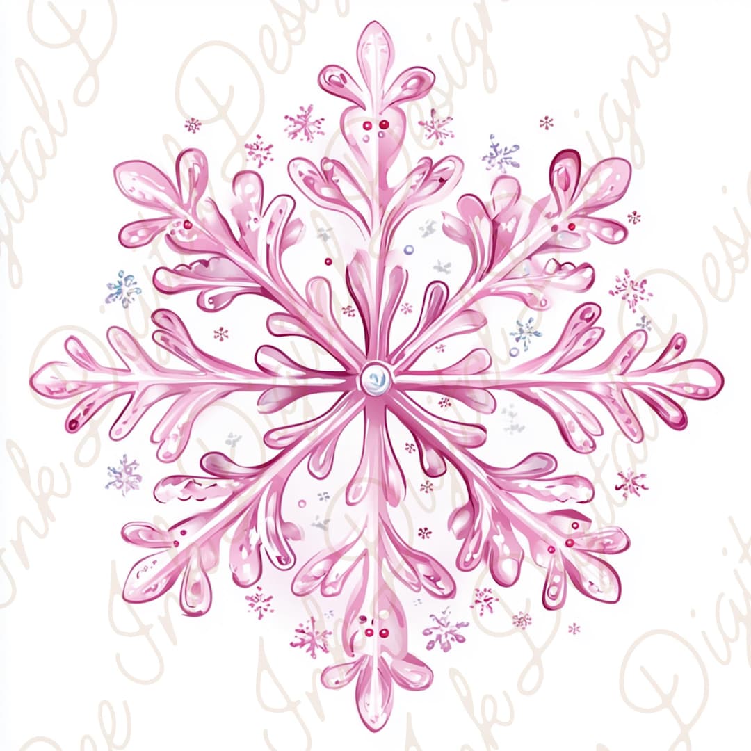 Pink Snowflake PNG Clipart | Winter Holiday Design (digital Download ...