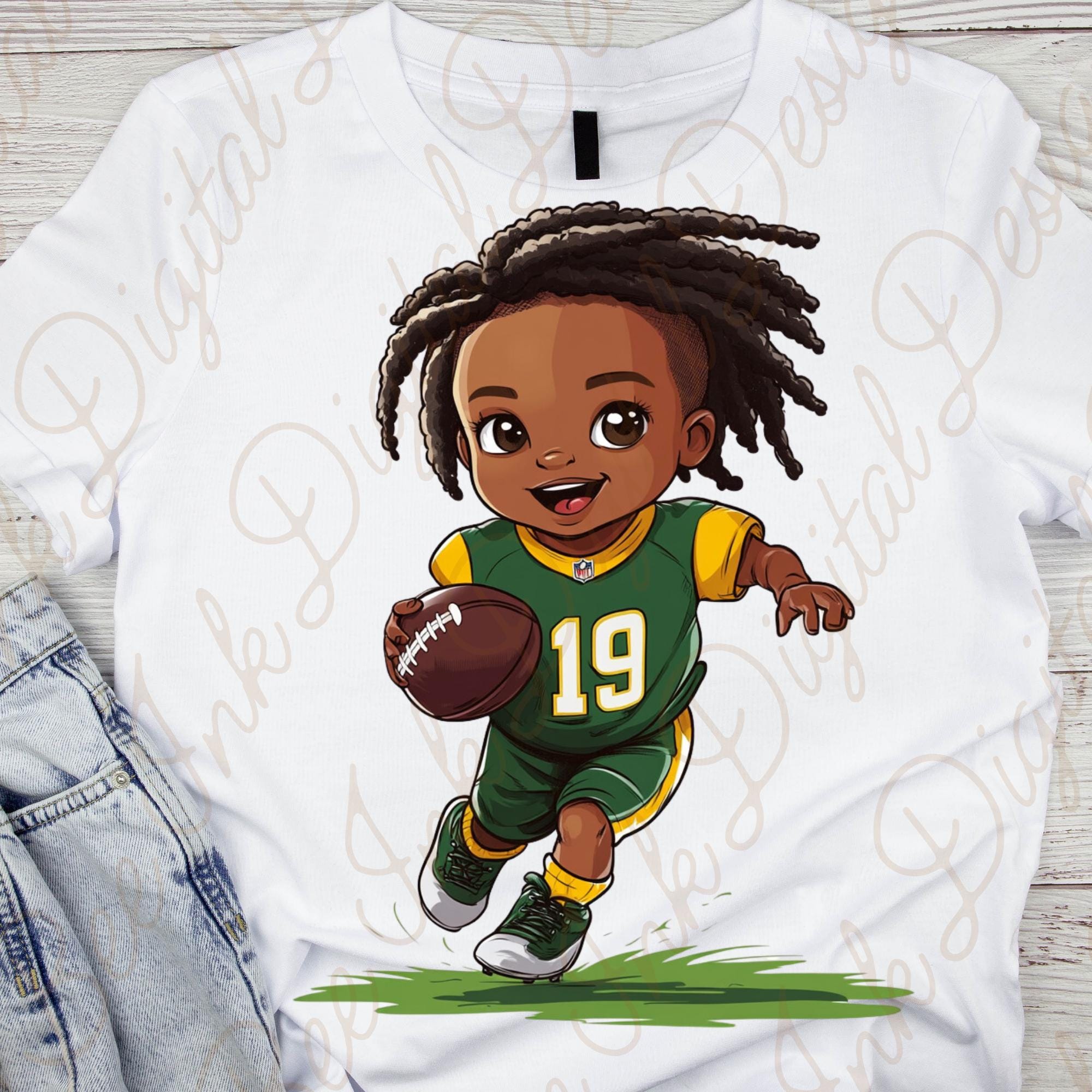 Football Player Clipart | Cute African American Boy With Dreadlocks ...