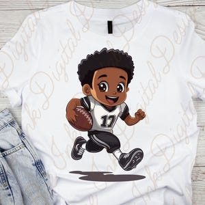 Football Player PNG Clipart Cute African American Boy Football Cartoon ...