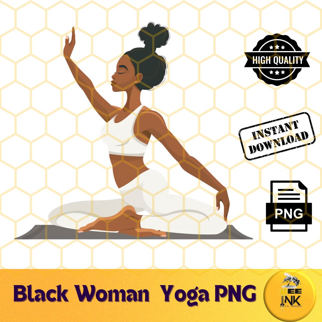 Cartoon Stock Photo Black Woman Yoga African American Woman Yoga ...