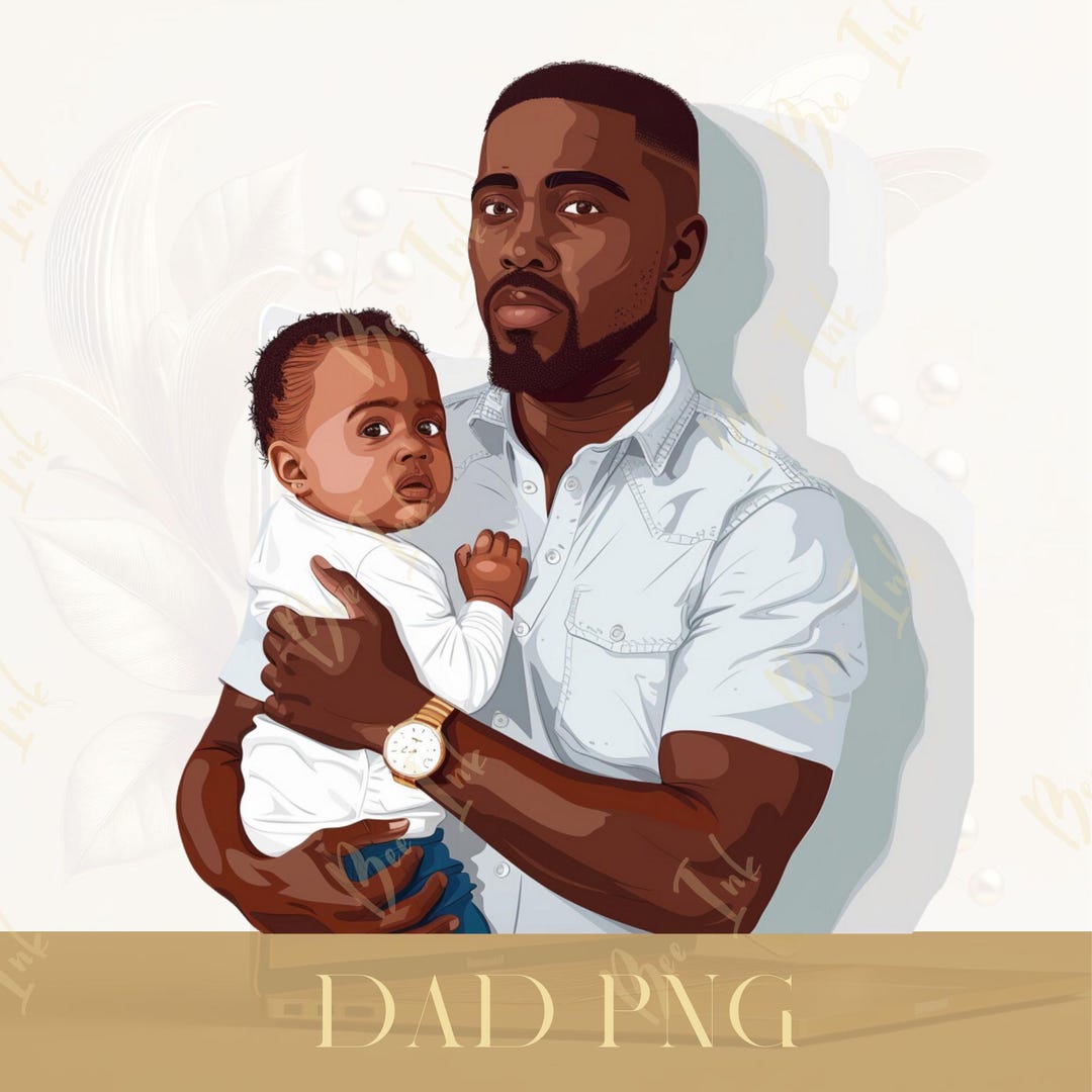 Black Dad and Son PNG | African American Father Clipart | Black Fathers ...