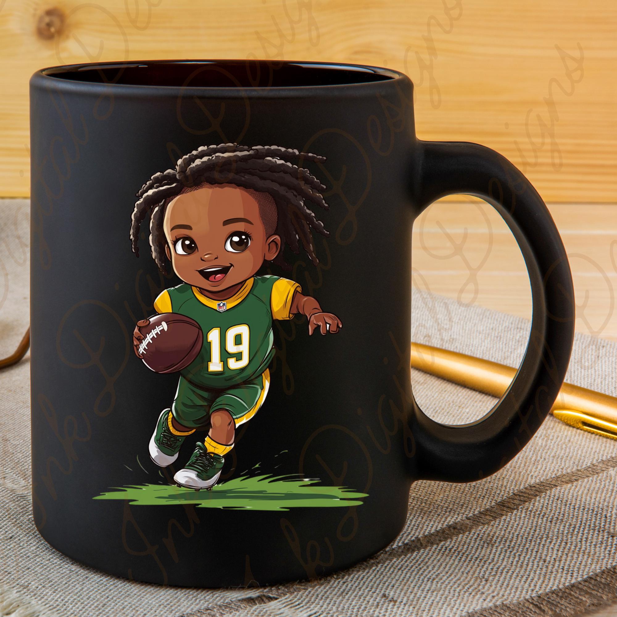 Football Player Clipart | Cute African American Boy With Dreadlocks ...