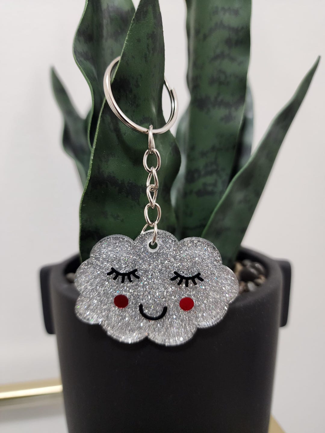 Glitter Cloud Keychain, Cute Accessory, Animal Keychain, Kids ...