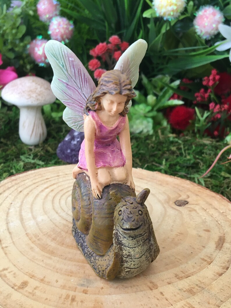 Fairy Fairy Riding Snail Racing Snail Fairy Garden | Etsy