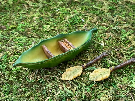 Miniature Pea Pod Canoe Gnome Garden Fairy Garden | Etsy