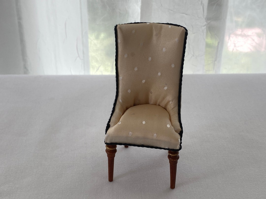 JBM Dollhouse Miniature High Back Chair ~ Side Chair ~ Boutique ~ 1:12 ...