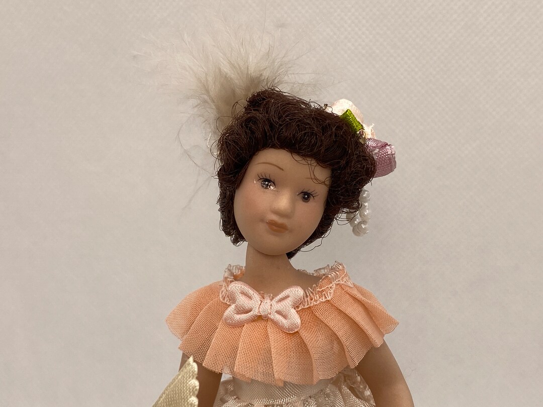 Dollhouse Miniature Doll Victorian Women Young Women 1:12th Scale Doll ...