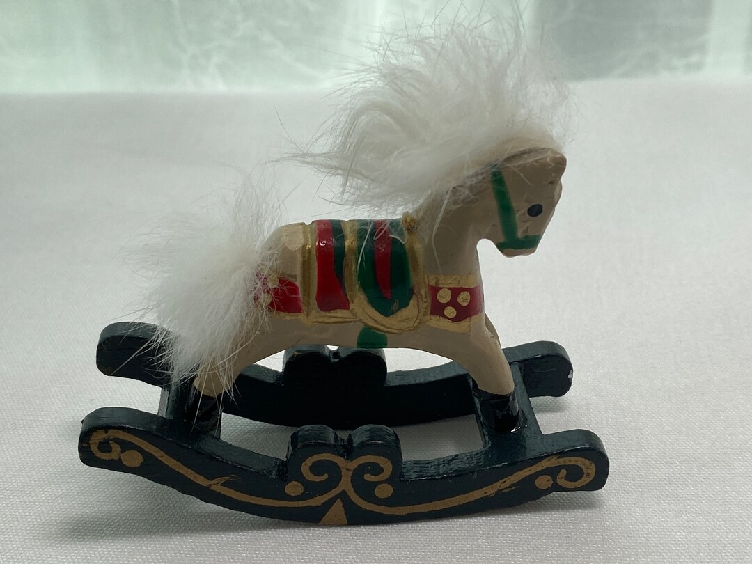 Dollhouse Miniature Rocking Horse Baby Nursery Toddler Toy Hobby Horse ...