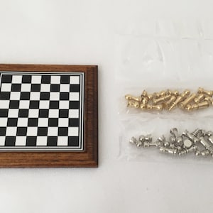 Dollhouse Miniature Chess Set ~ Chess Board ~ Game Room ~ Game ~ 1:12 ...