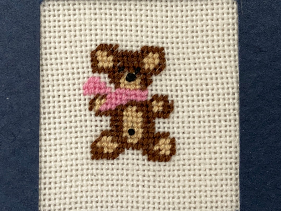 Dollhouse Miniature Petit Point Kit ~ Teddy Bear ~ Picture ...