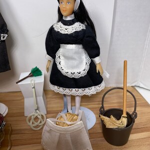 Dollhouse Miniature Maids & Accessories ~ French Maid ~ Iron ~ Ironing ...
