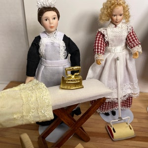 Dollhouse Miniature Maids & Accessories ~ French Maid ~ Iron ~ Ironing ...