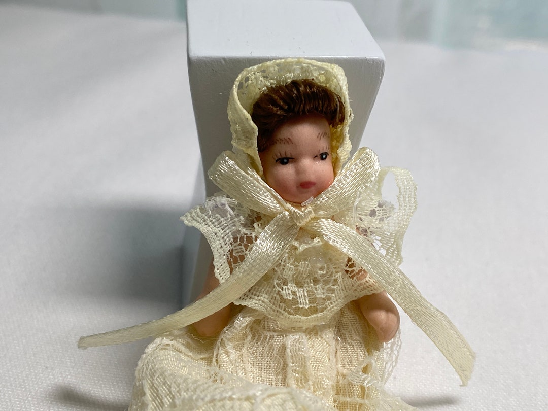 Dollhouse Miniature Doll Baby Dollhouse Baby Doll's Doll Child Crib ...