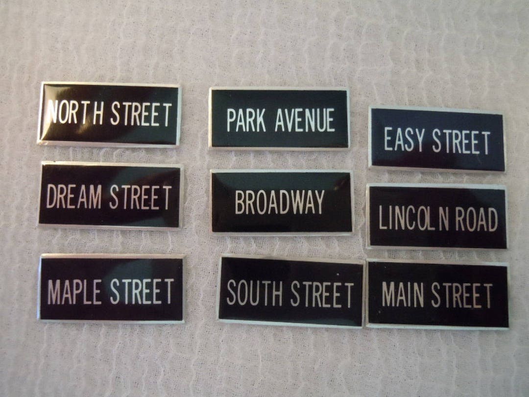 Dollhouse Miniature Street Sign ~ Main St ~ East St ~ Dream St ~ 1:12 ...