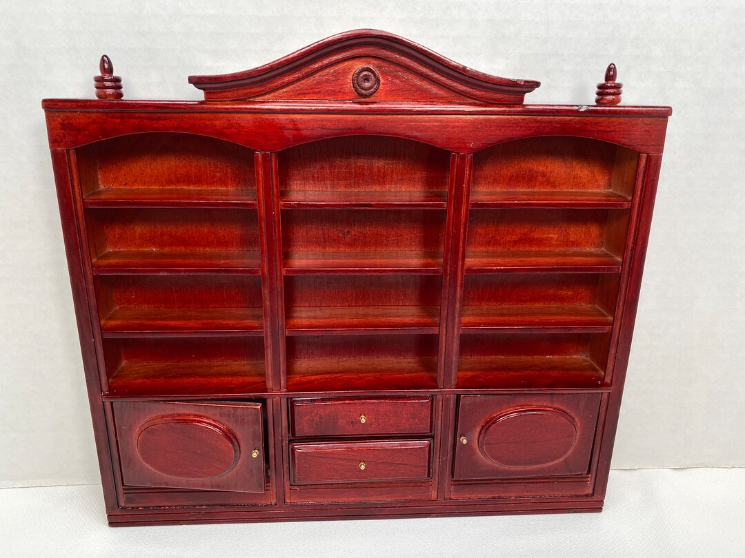 Dollhouse Miniature Bookcase ~ Book Shelf ~ Curio Cabinet ~ 1:12th ...