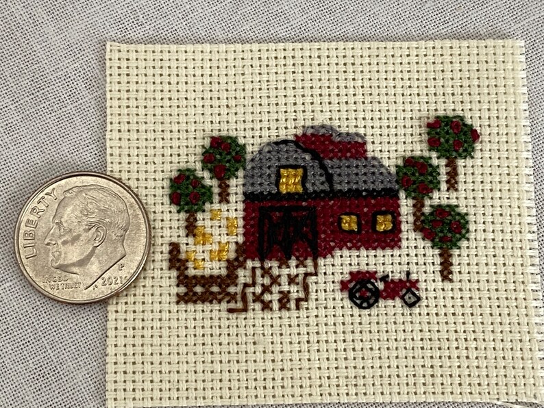 Dollhouse Miniature Petit Point Kit Picture Farm Scene - Etsy