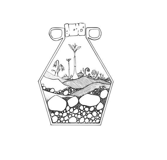 Geometric Terrarium Coloring Page | Etsy