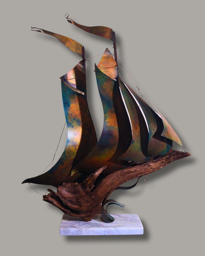 Commodore of the Seas– Driftwood Sailboat | Handmade Coastal Decor ...