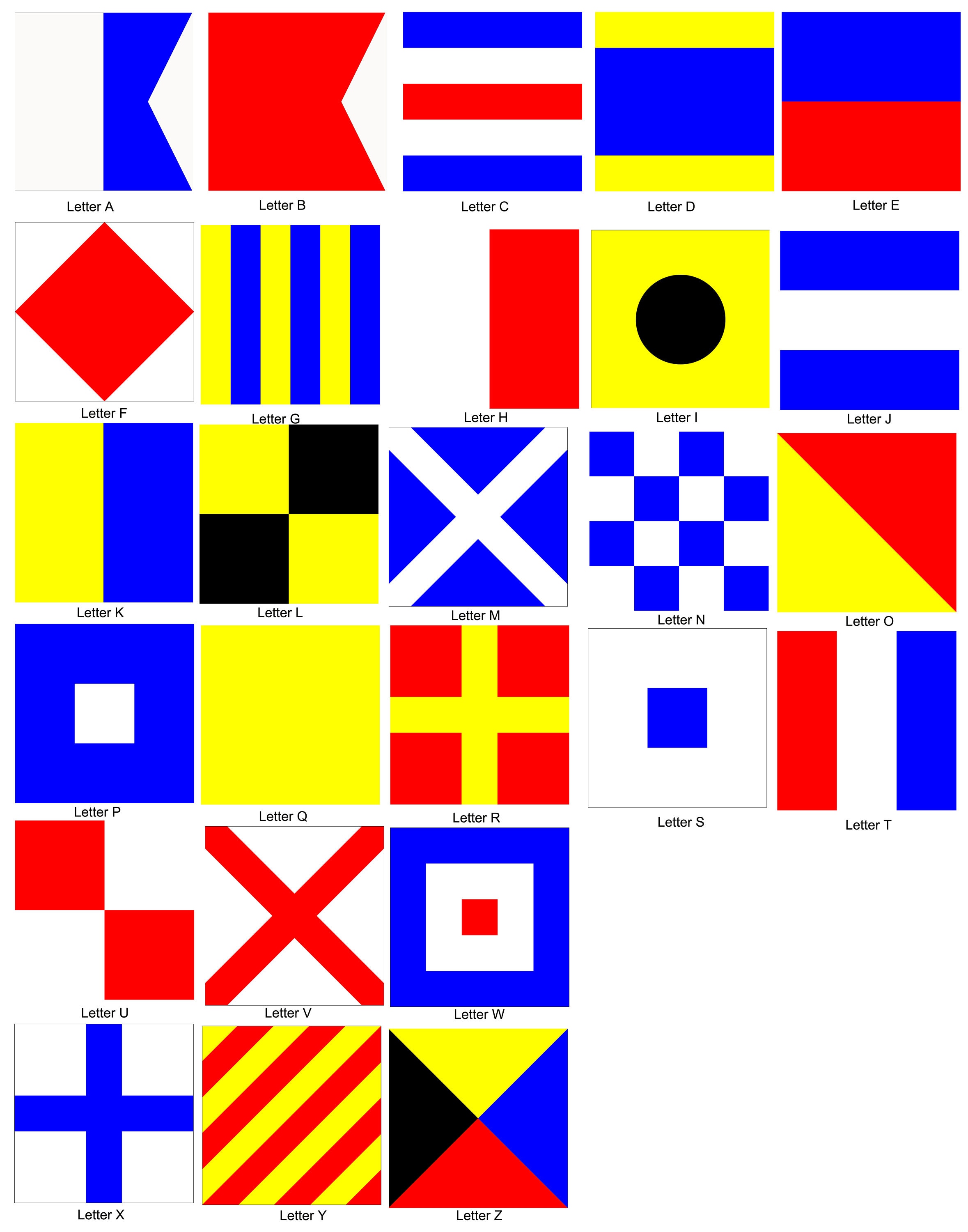 Baked Enamel Code Flag Letters 3/4", A to Z Available - Etsy