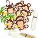 Monkey Cake Toppers DIY Baby Shower Cutouts Monkey Cupcake Jungle ...
