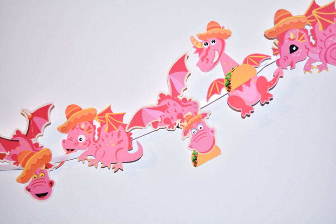Taco Dragon Garland, Taco Dragon Birthday Decorations, Dragon Banner ...