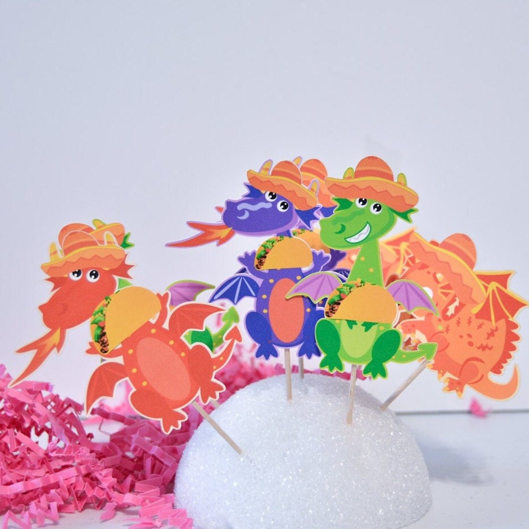 Taco Dragon Cake Toppers: Fiesta Baby Shower Birthday Decorations - Etsy