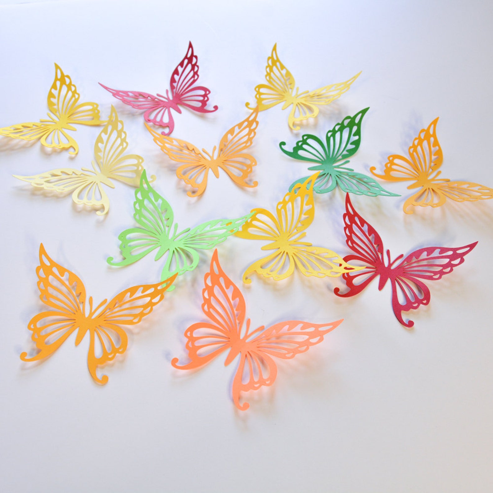 18 Fall Color Paper Butterfly Decor Butterfly Wall Stickers | Etsy