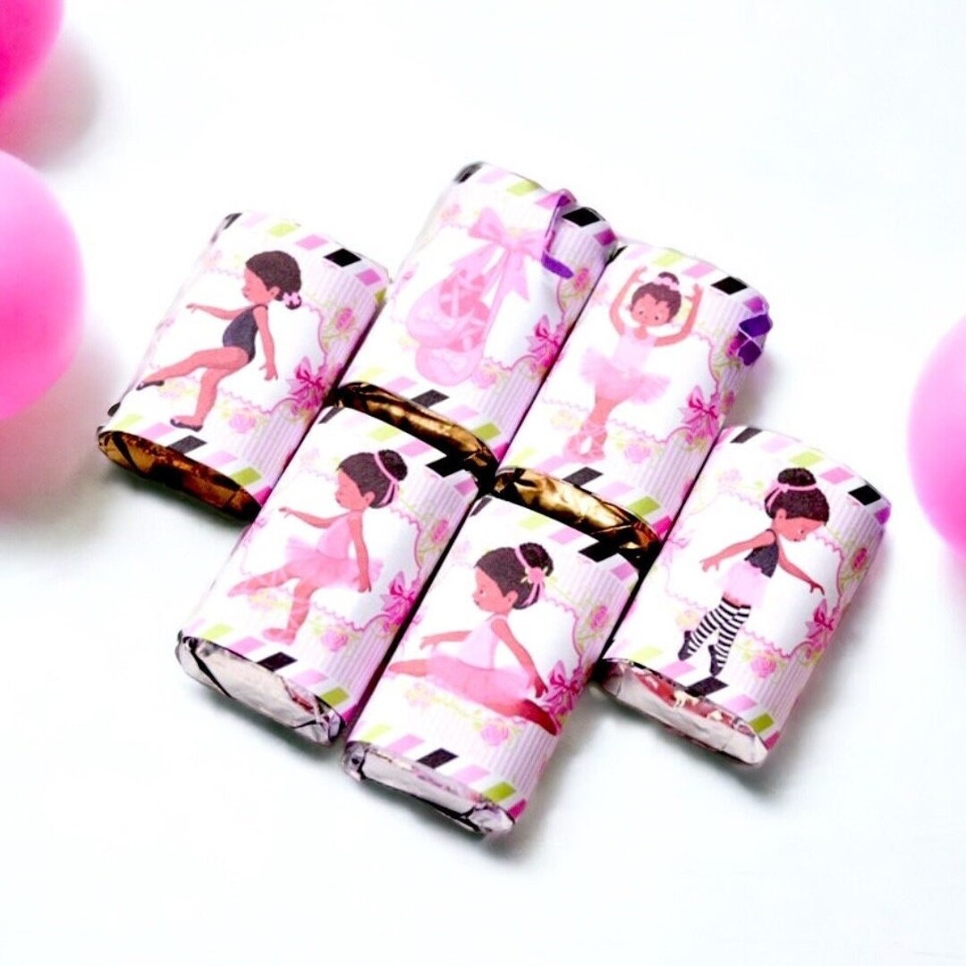 African American Ballerina Stickers: Mini Candy Wrappers, Birthday ...