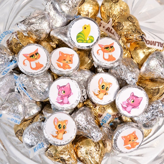 324 Cute Cats Kiss Stickers Cat Label Hershey® Kisses Cat | Etsy