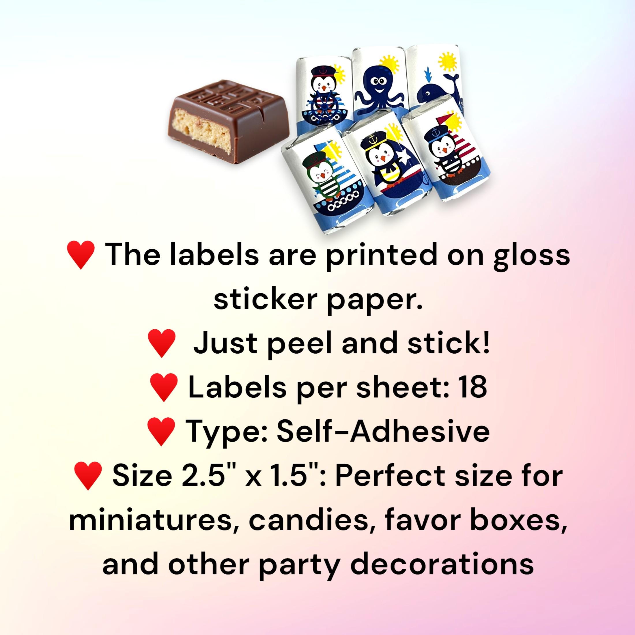 Nautical Penguin Candy Wrappers Labels for Baby Shower Birthday Mini ...