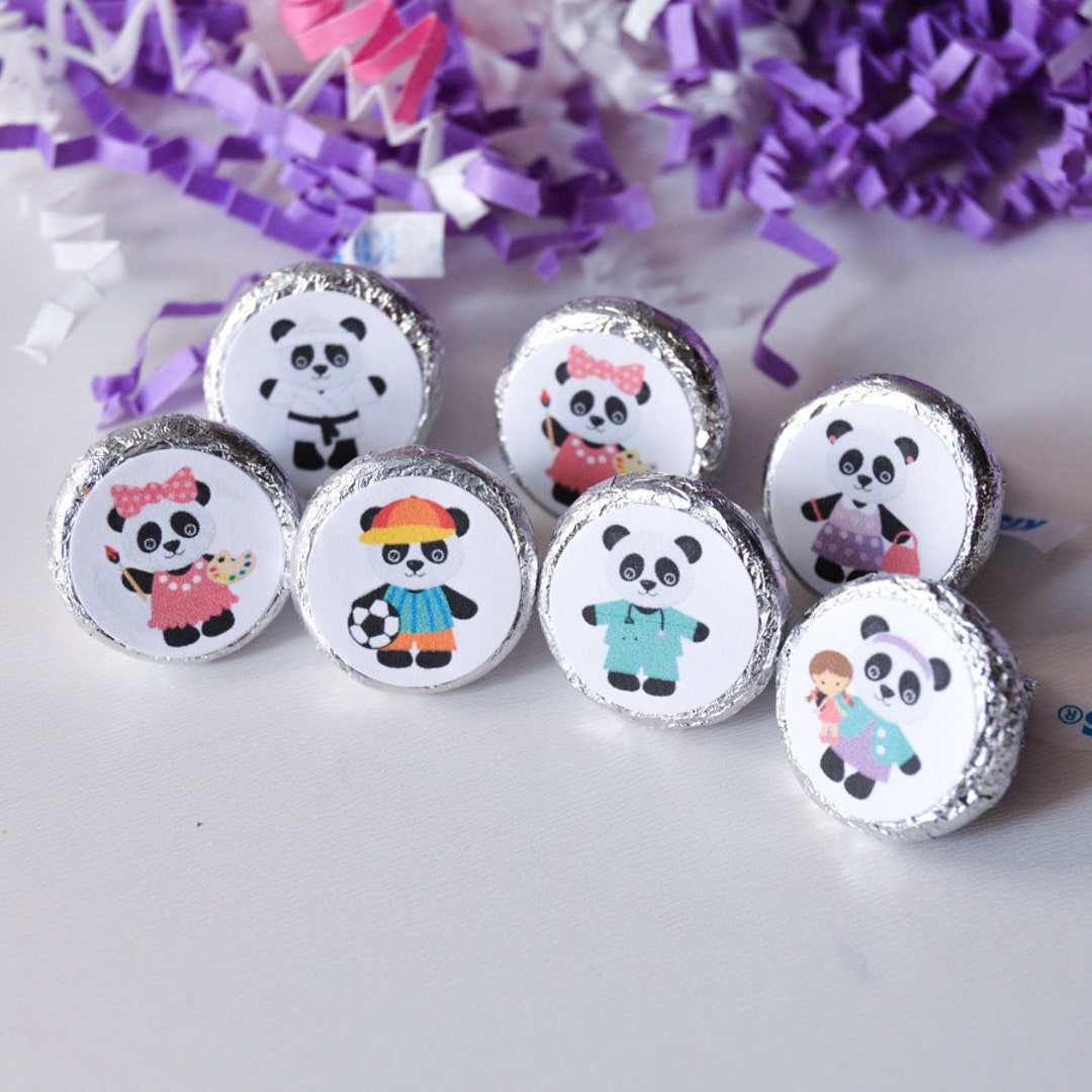 324 Panda Party Favor Labels, Panda Birthday Supplies, Panda Stickers ...
