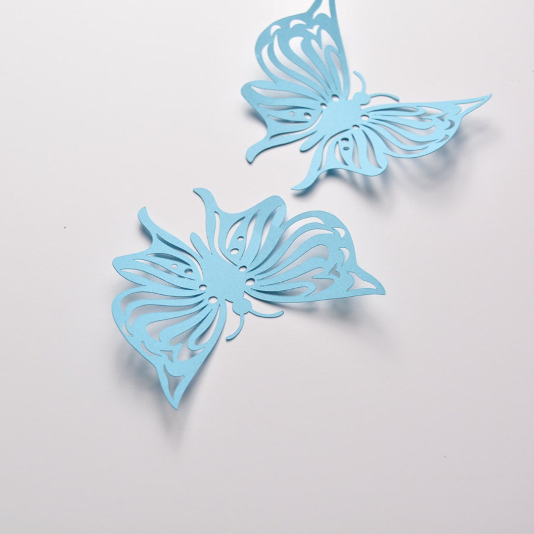 12 Sky Blue Butterfly Wall Decals, Butterfly Wall Art Decor, Butterfly ...