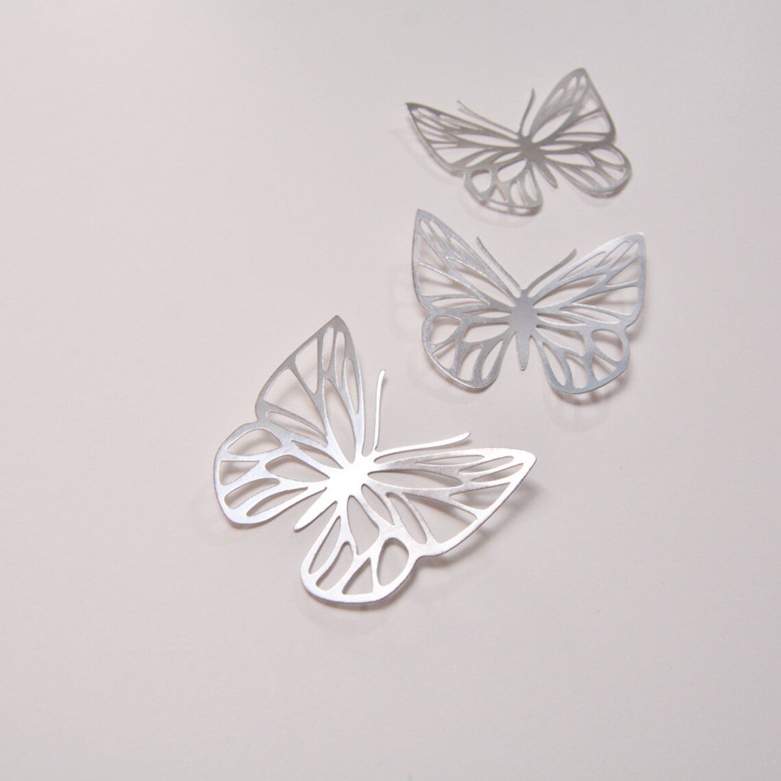 14 Silver Paper Butterflies Silver Foil Butterfly Wall | Etsy