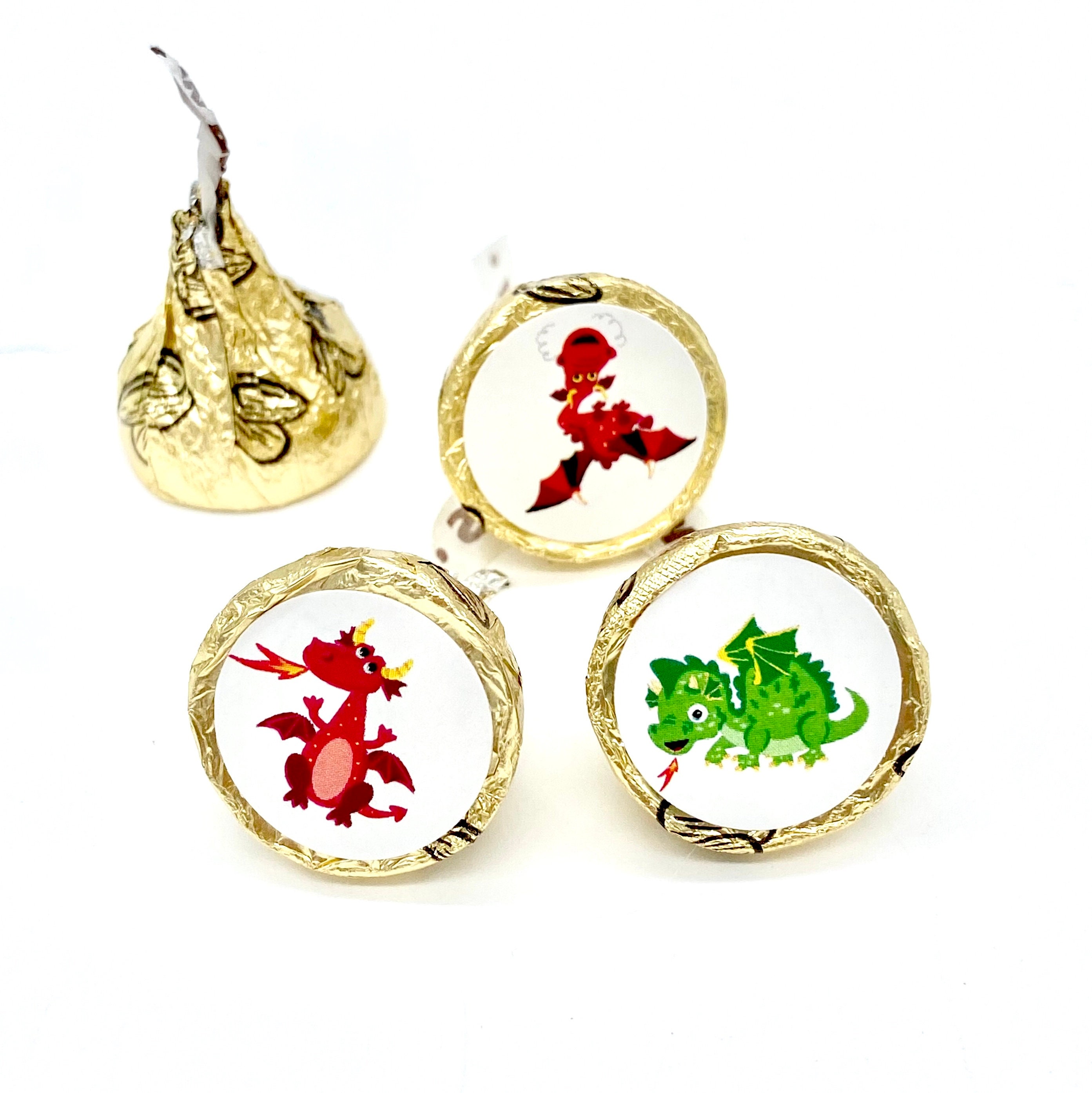 Dragon Stickers Birthday Decoration Baby Shower Candy Stickers Kisses ...