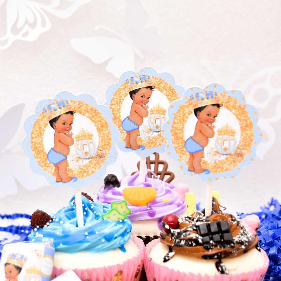 African American Prince Cake Toppers, Royal Prince Party Baby Shower ...