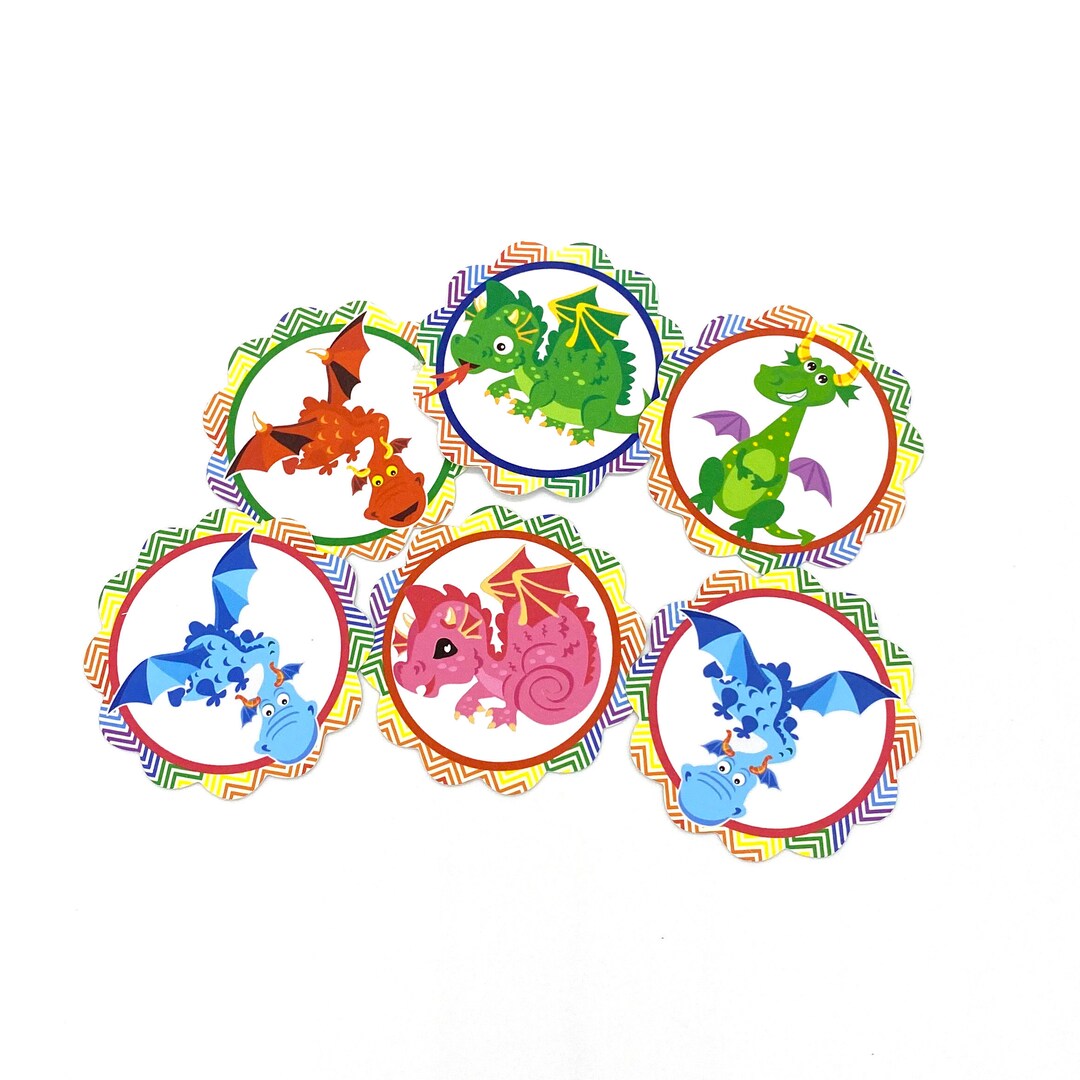 Dragon Tags Cutouts Baby Shower Decoration Birthday Cake Toppers Party ...
