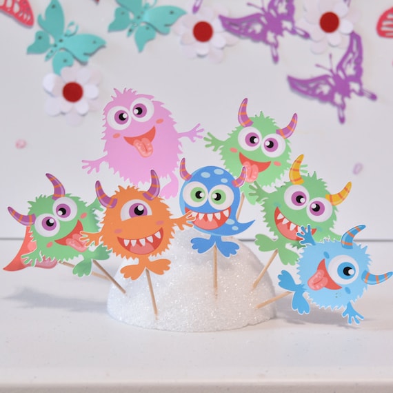 16 Monster Monster Cake Decoration Monster Party Decorations | Etsy