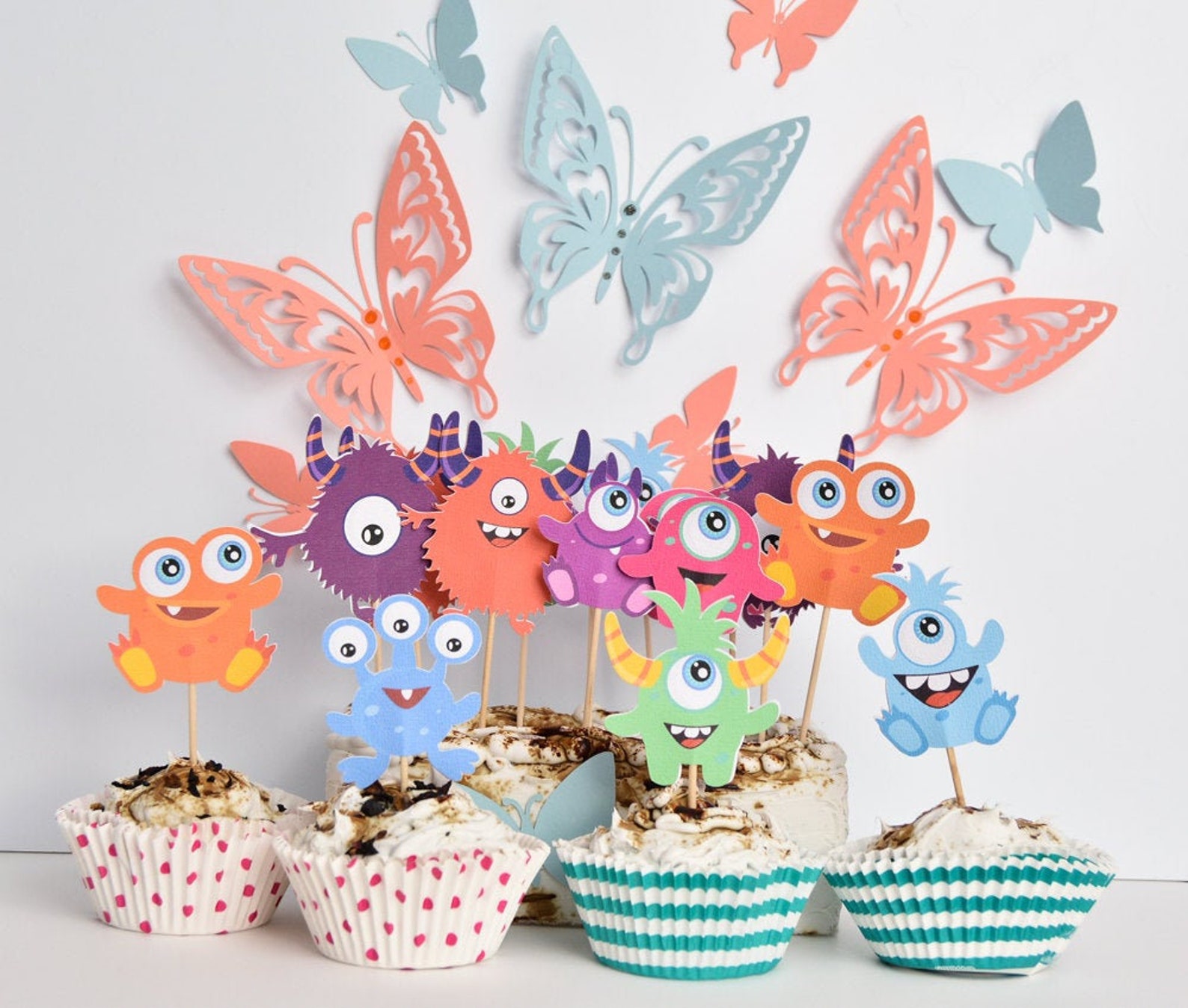 DIY Monster Cake Toppers Cutouts Birthday Baby Shower Party | Etsy