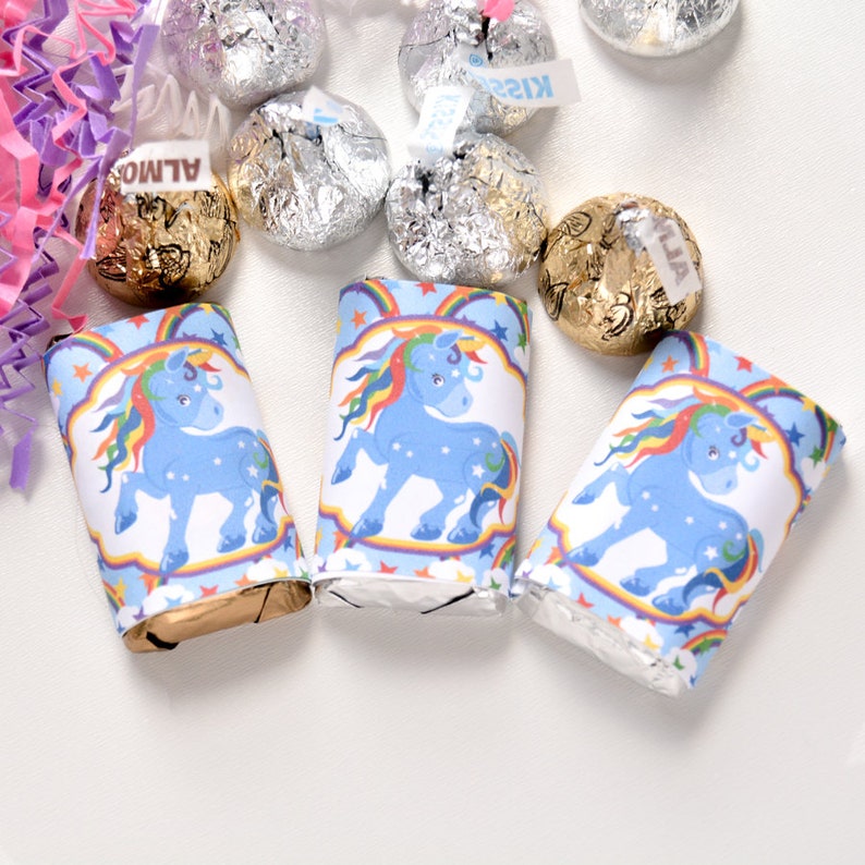 54 Blue Unicorn Stickers for Hershey®miniatures Blue Unicorn - Etsy