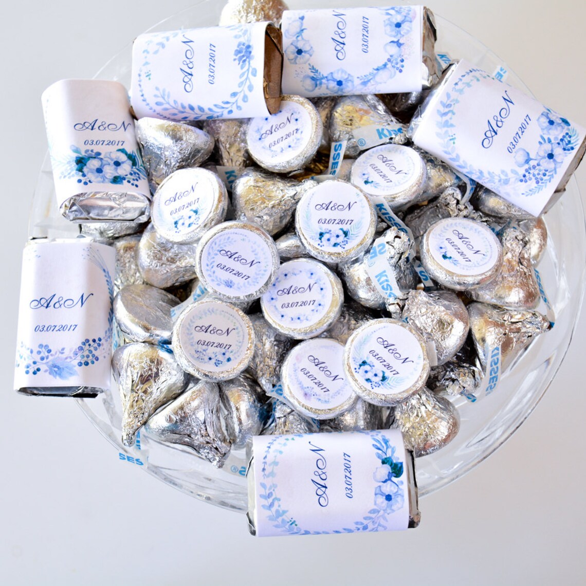 Custom Wedding Kiss Stickers Wedding Label Hershey® Kisses Etsy