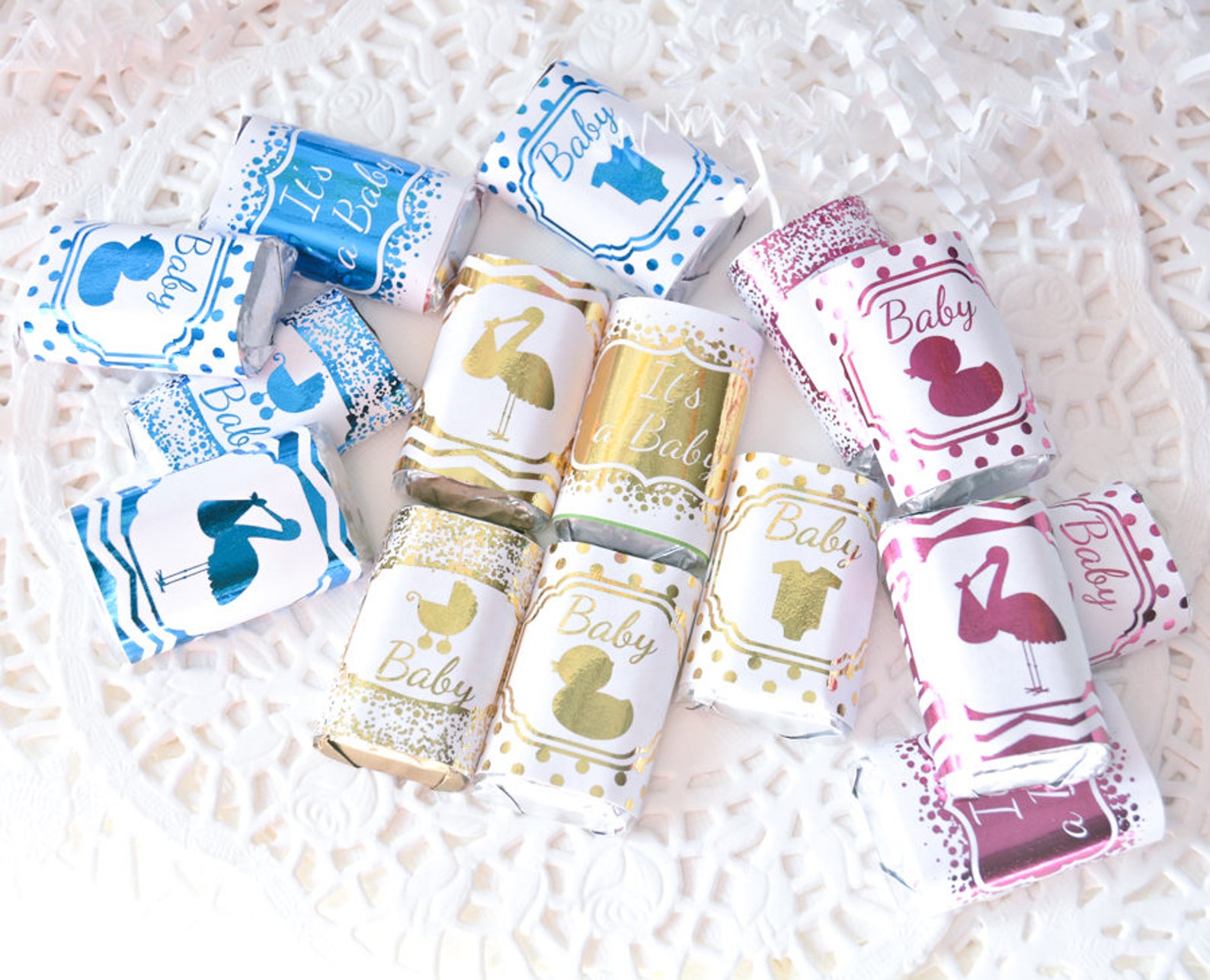 36 Metallic Foil Stickers Baby Shower Foil Favors Foil - Etsy