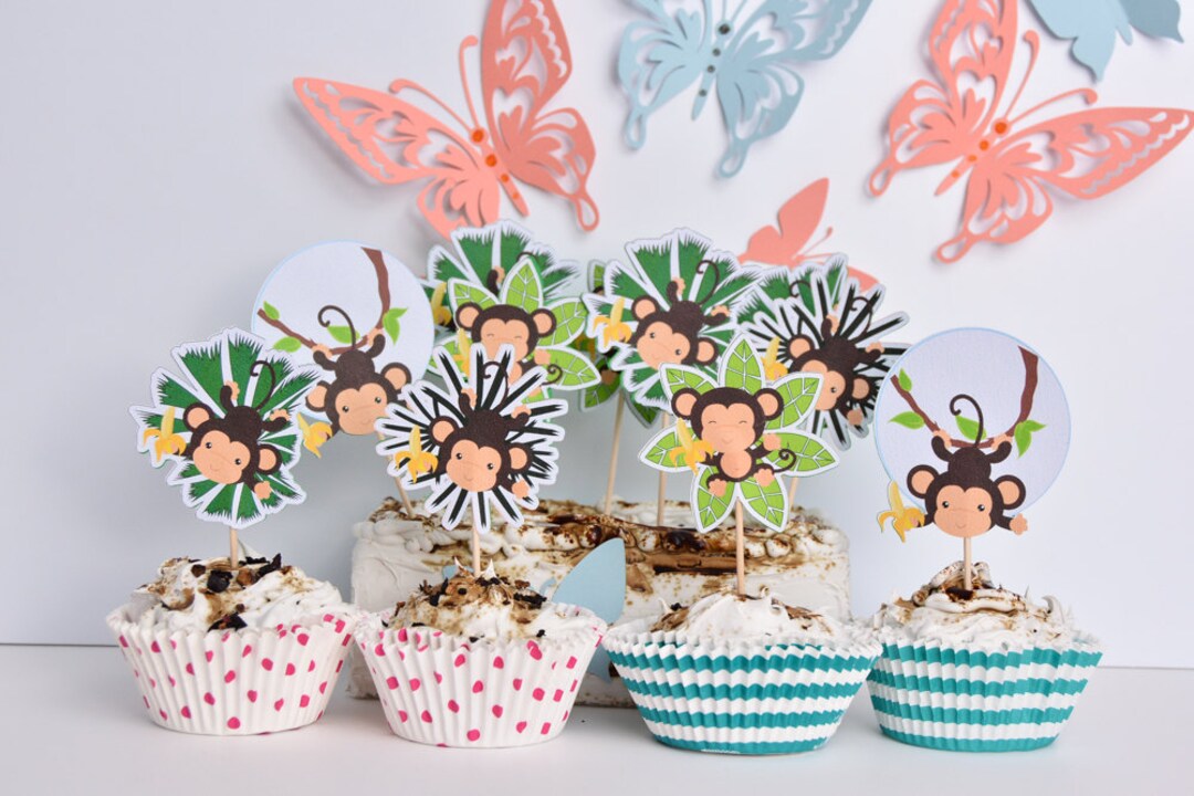 14 Monkey Decoration, Monkey Baby Shower, Baby Monkey Cake Topper ...