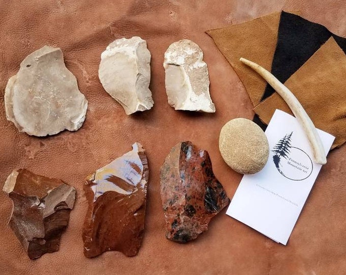 ABO Flint Knapping Starter Kit, Leather, Flint, Arrowhead Making, Craft ...